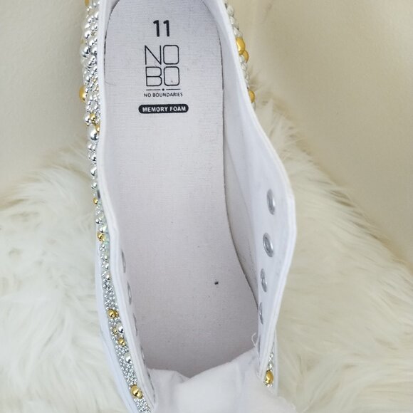 NOBO | Shoes | Custom Bling Nobo White Sneakers Size 1 | Poshmark